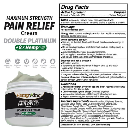 Double Platinum Pain Relief Cream – Hempvana